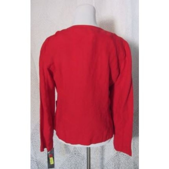 Dkny | Jackets & Coats | Nwt Dkny Red Linen Blazer Button Jacket ...